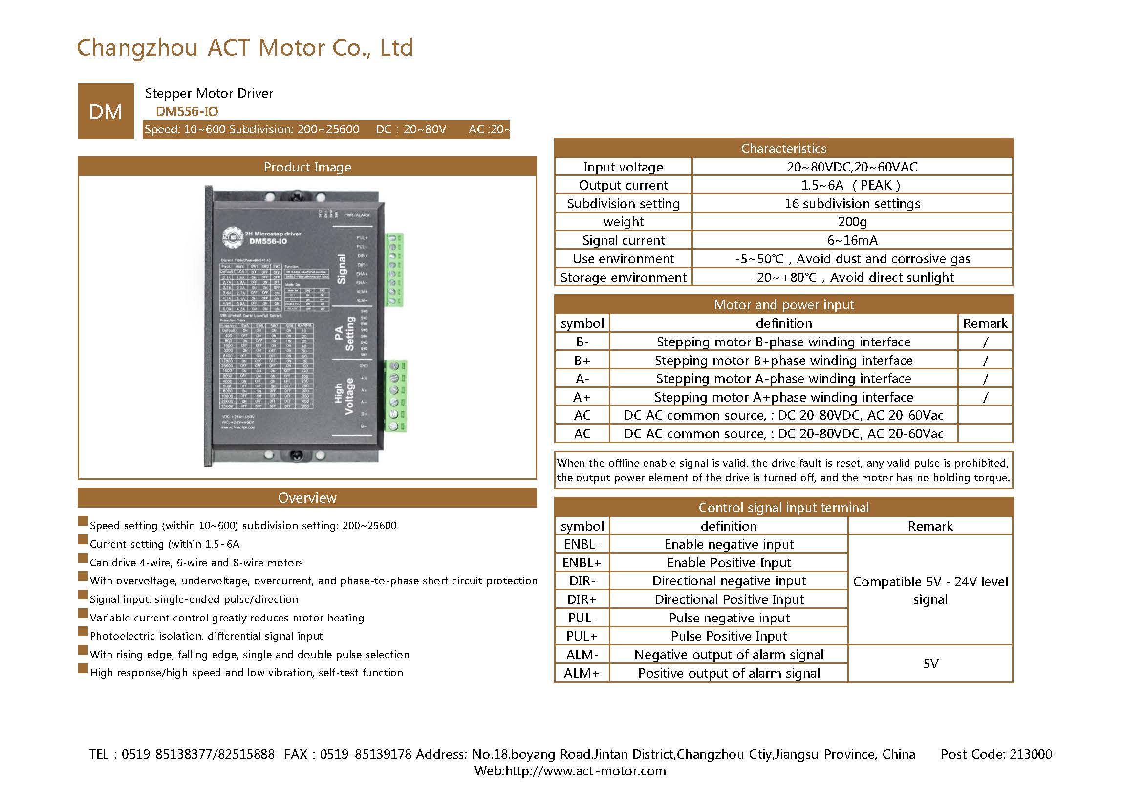 China DM556-IO stepper motor driver, IO and Pulse control Manufacturer ...
